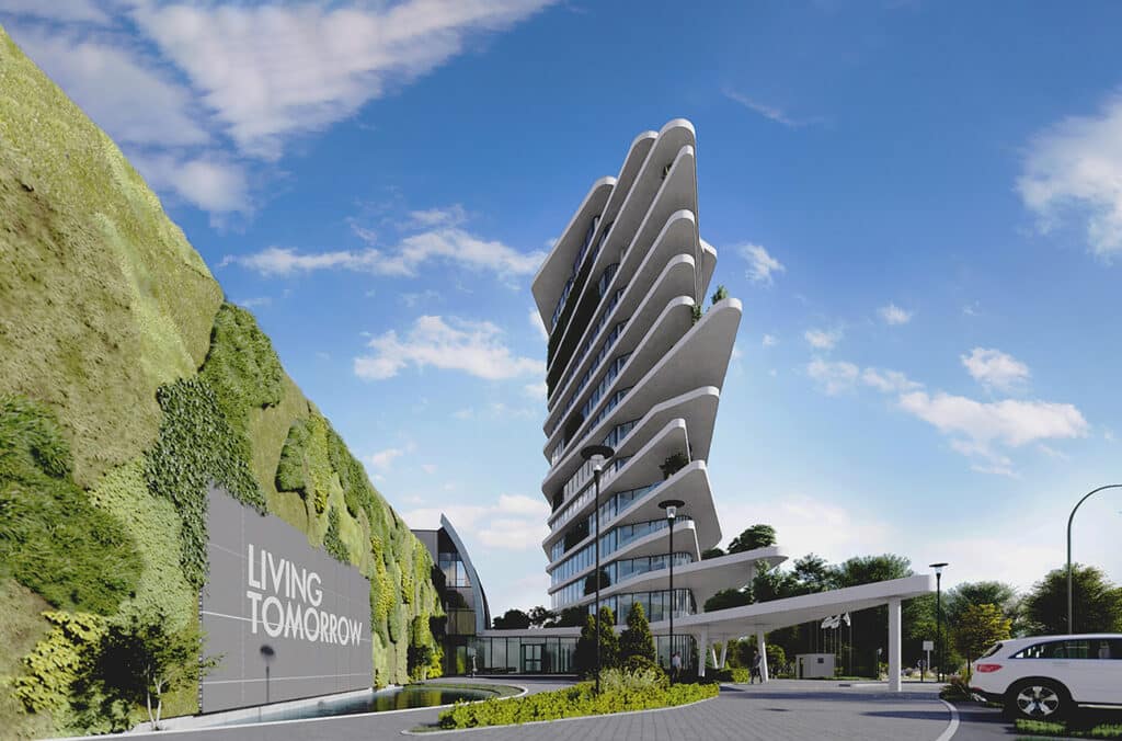 Indrukwekkende toren Living Tomorrow bereikt hoogste punt